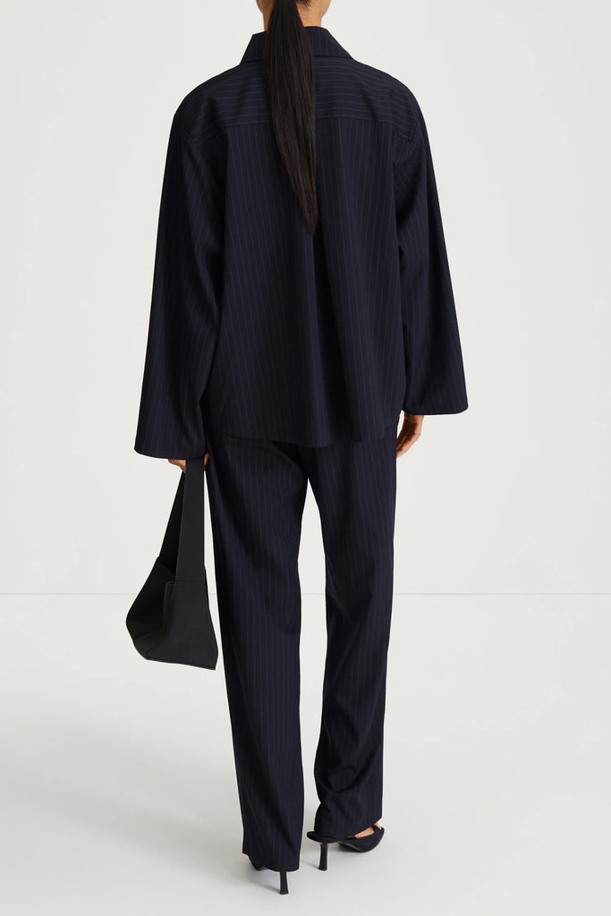 StyleIn Brenly Shirt in Navy Pinstripe – shopatanna