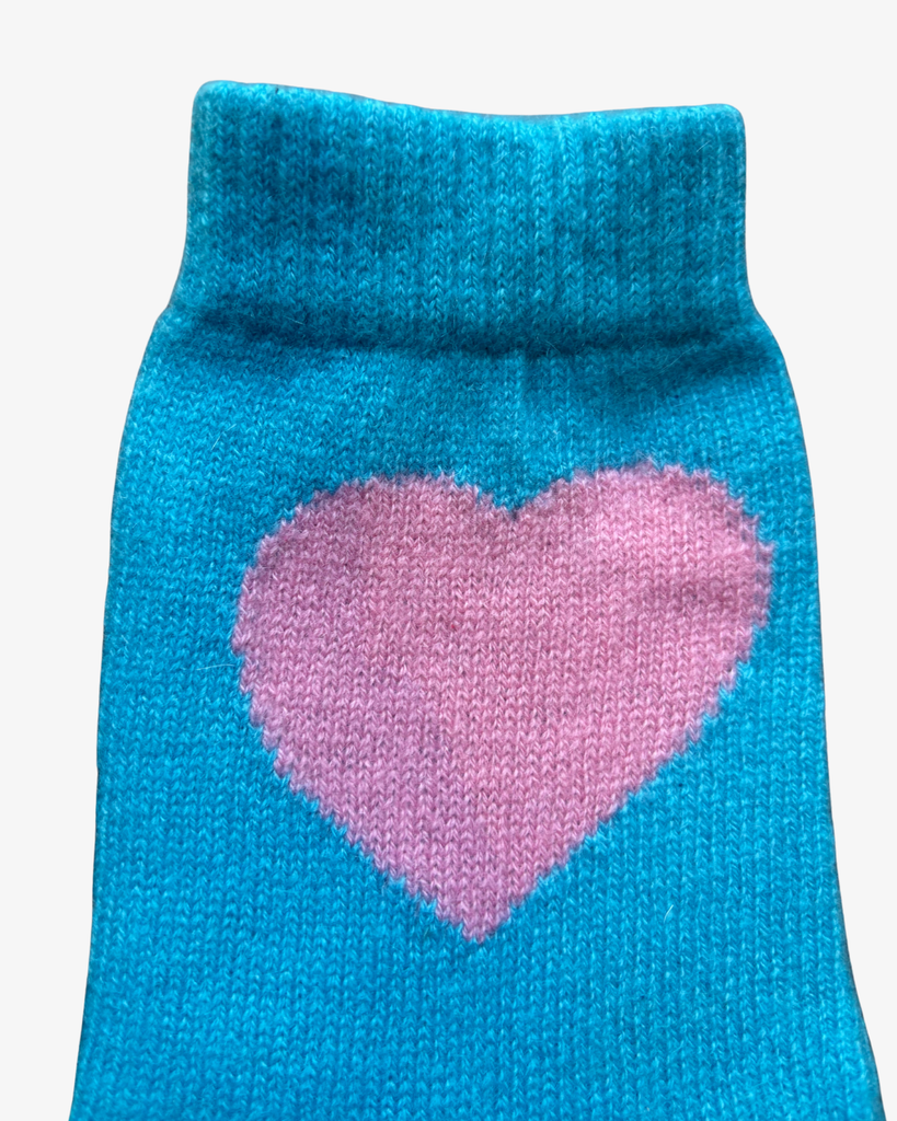 Jumper 1234 Heart Socks in Mint Blue – shopatanna