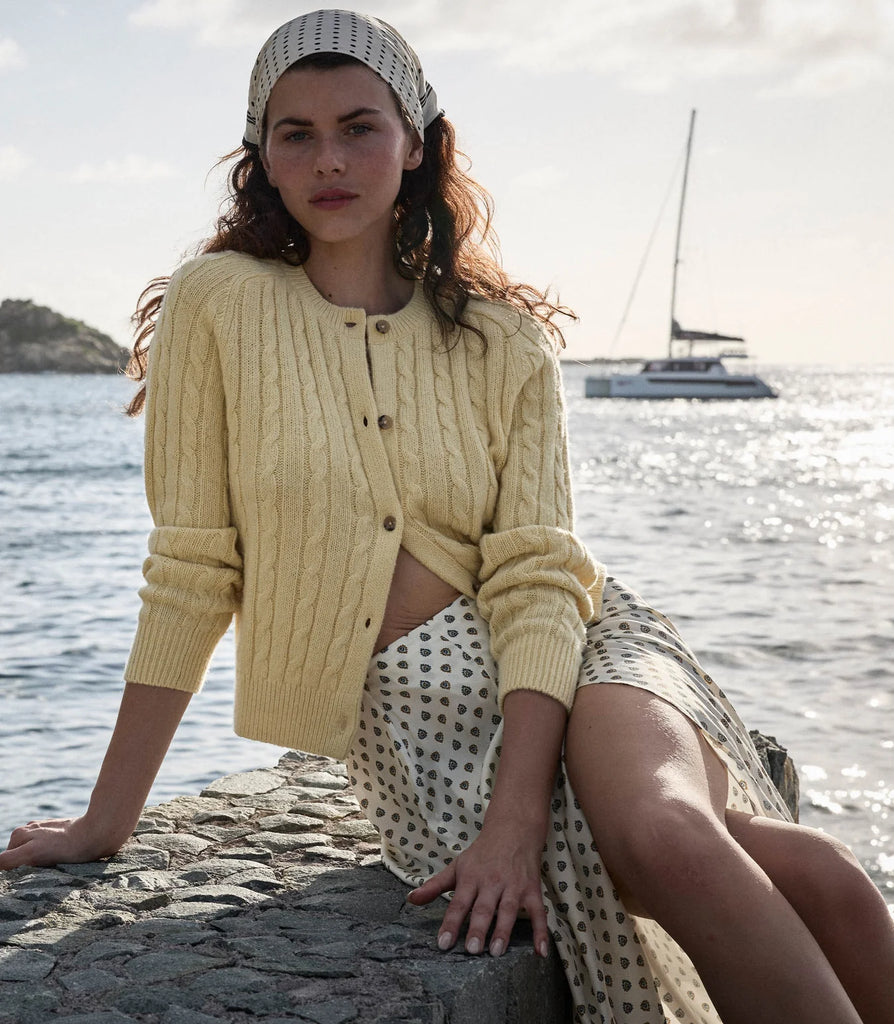 DOEN Penrose Cardigan in Lemon Chiffon – shopatanna