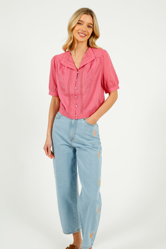 E&I Brunelle Blouse in Raspberry – shopatanna