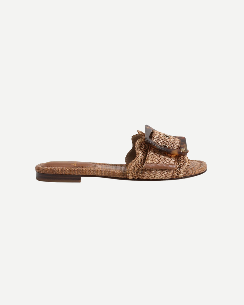 Sam Edelman Bambi Raffia Slide in Leather – shopatanna